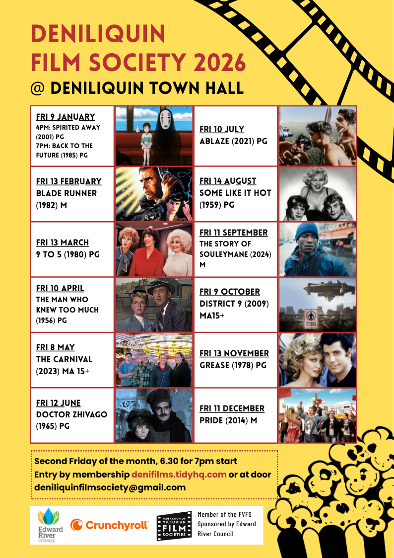 Film Calendar | Deniliquin Film Society | TidyHQ