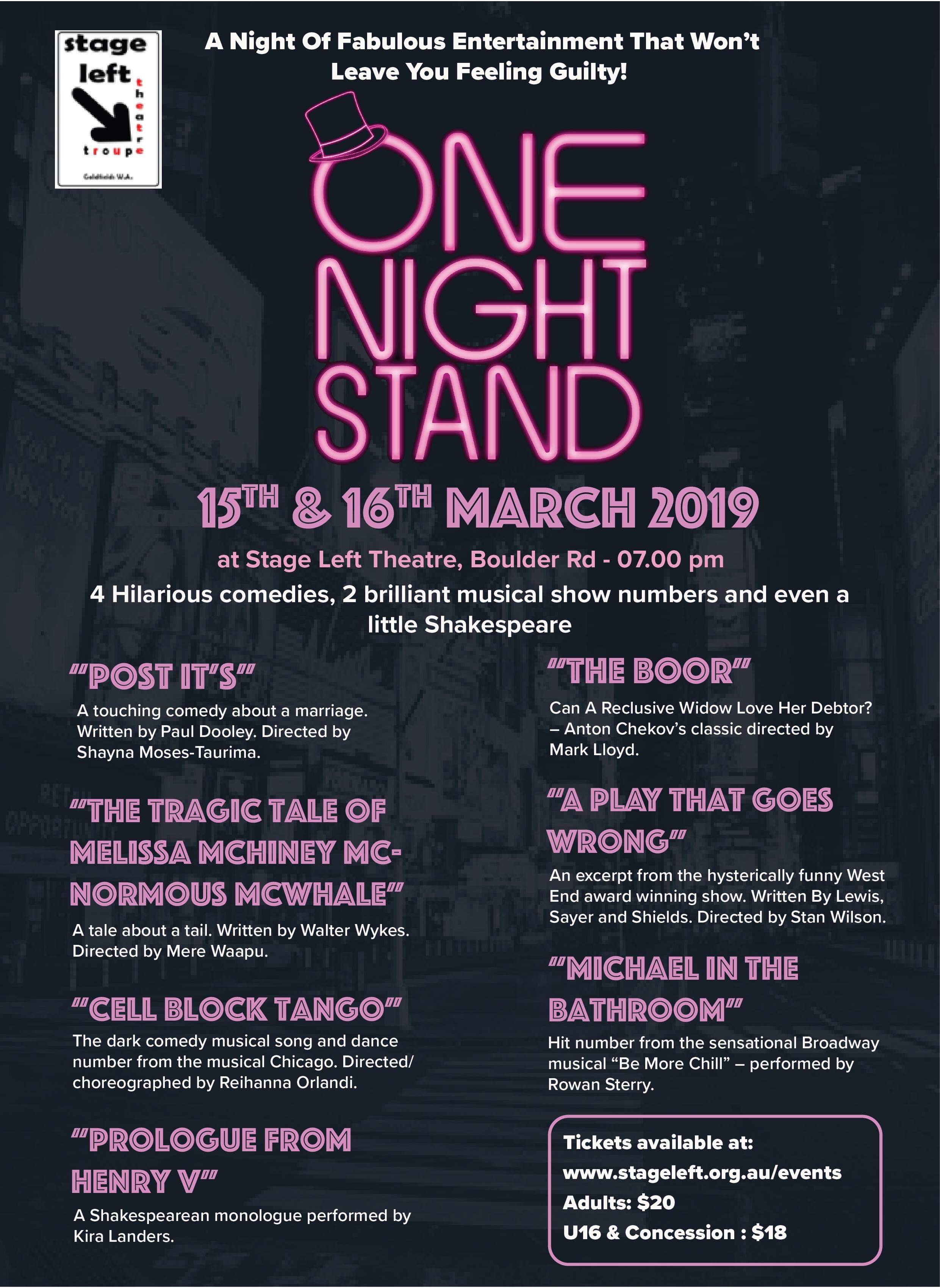 Upcoming Shows | Stage Left Theatre Troupe | TidyHQ