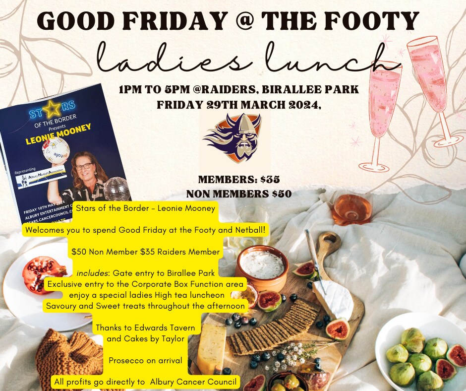 Good Friday @ the Footy - Stars of the Border fundraiser - Ladies ...